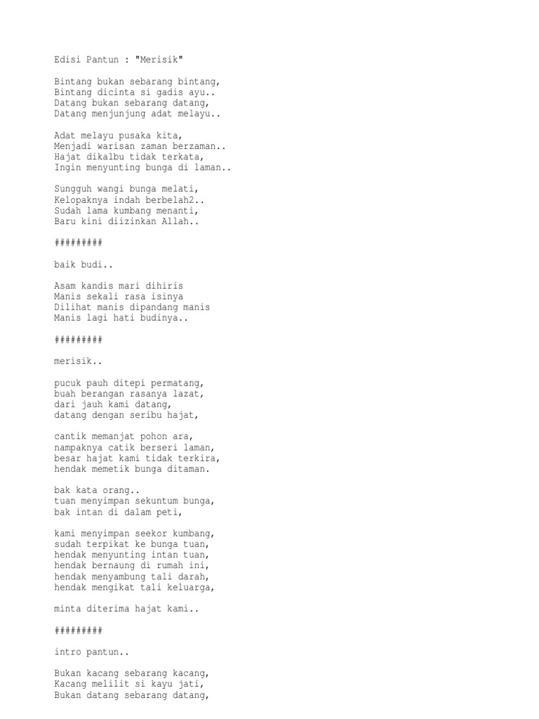 Pantun Merisik | PDF