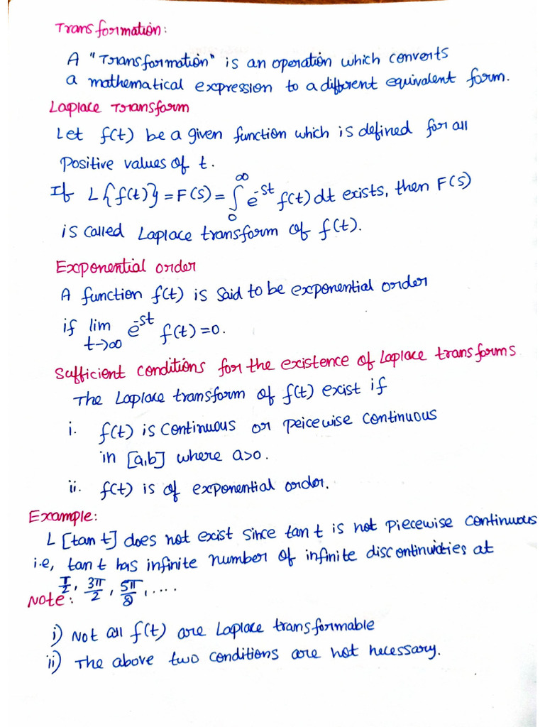 Laplace Transform Formula | PDF