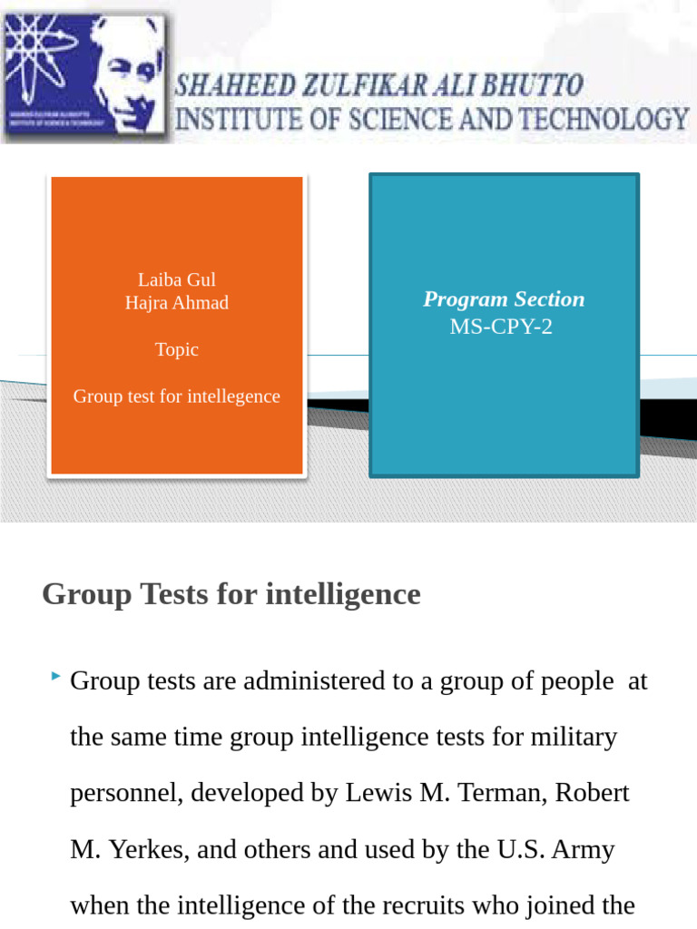 group test for intellegence Laiba and Hajra | PDF | Cognition ...