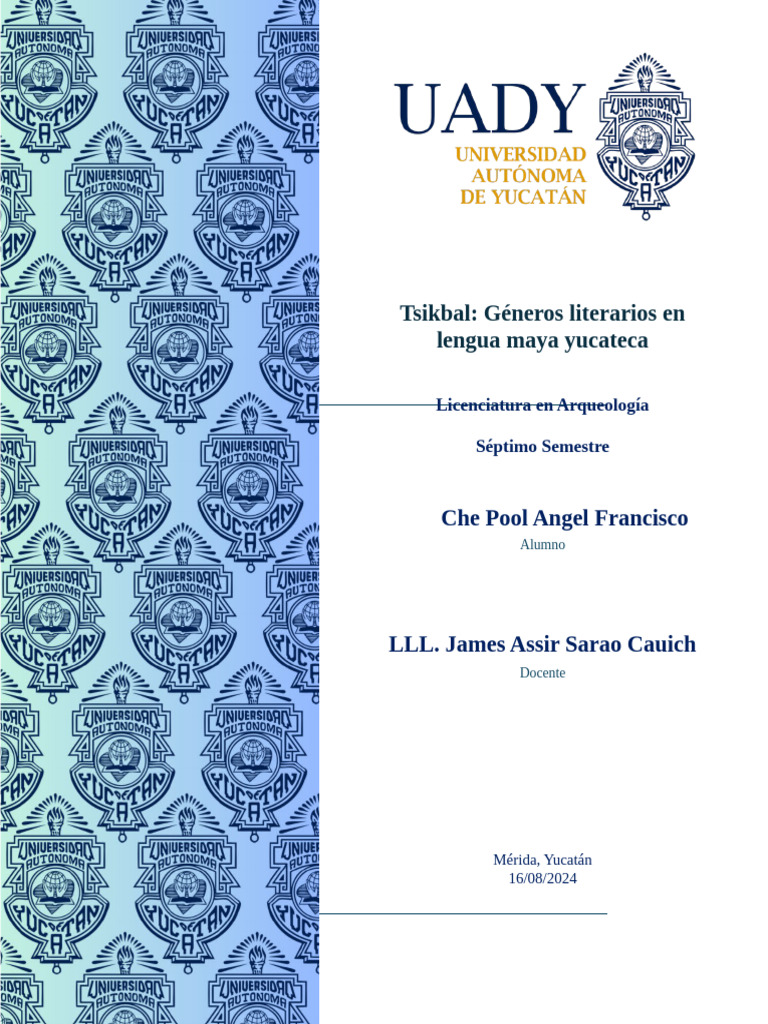 Che, Angel - ADA 1 - Artes Mayas | PDF