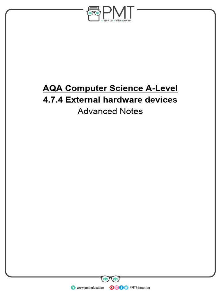 AQA A-Level Computer Science Hardware Guide | PDF | Hard Disk Drive ...