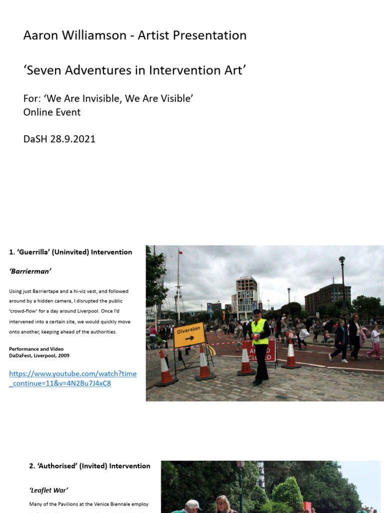 Intervention Art Aaron Williamson WAIWAV | PDF