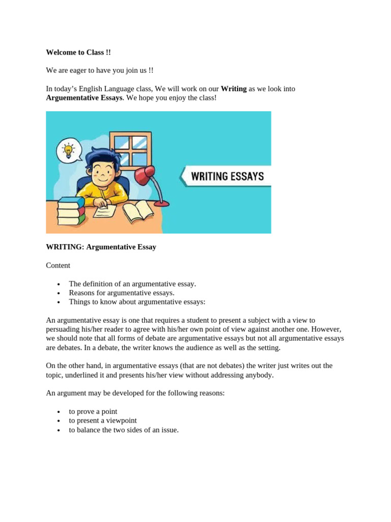 Understanding Argumentative Essays | PDF