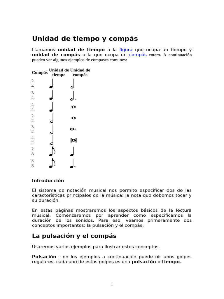Compases y Figuras Musicales Básicas | PDF | Ritmo y medidor | Teoría musical