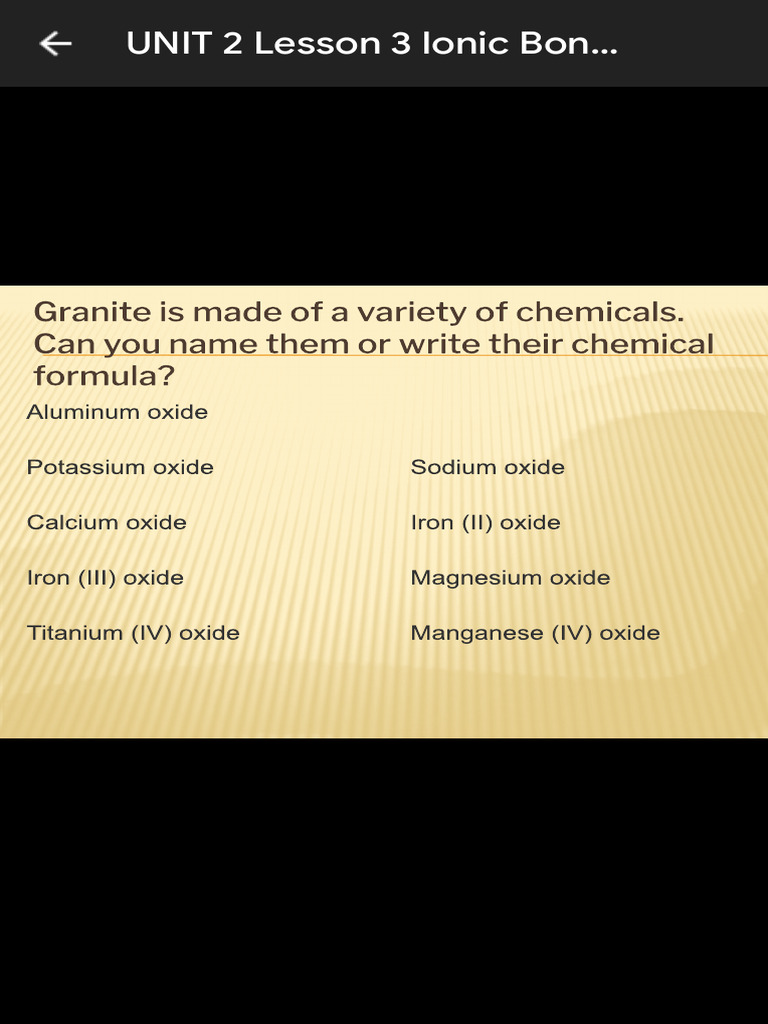 UNIT 2 Lesson 3 Ionic Bonding and Nomenclature of Ionic Compounds - Google Slides | PDF