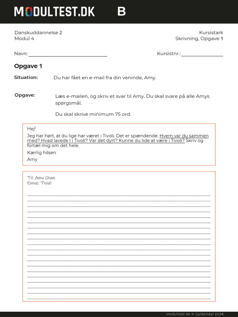 DU2 4 Skrivning B NY2024 | PDF