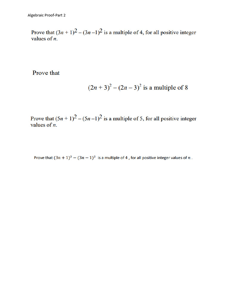Algebraic Proof-Part 2 (1) | PDF