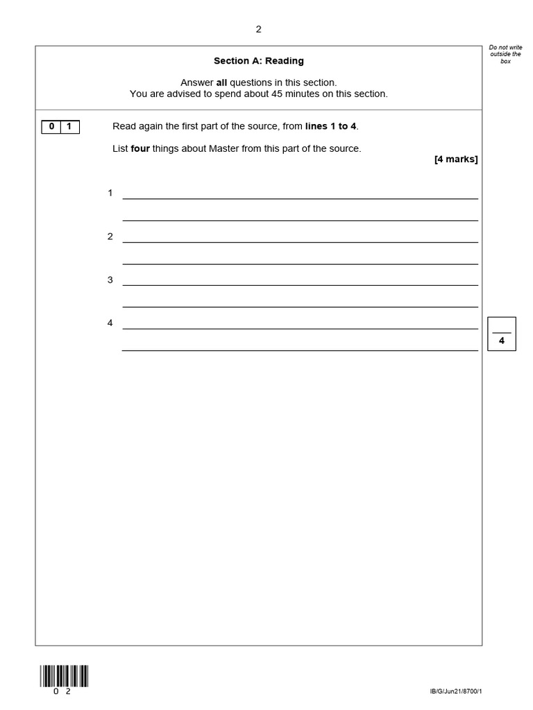 Eng Lang Q1 and Q2 Question Paper | PDF