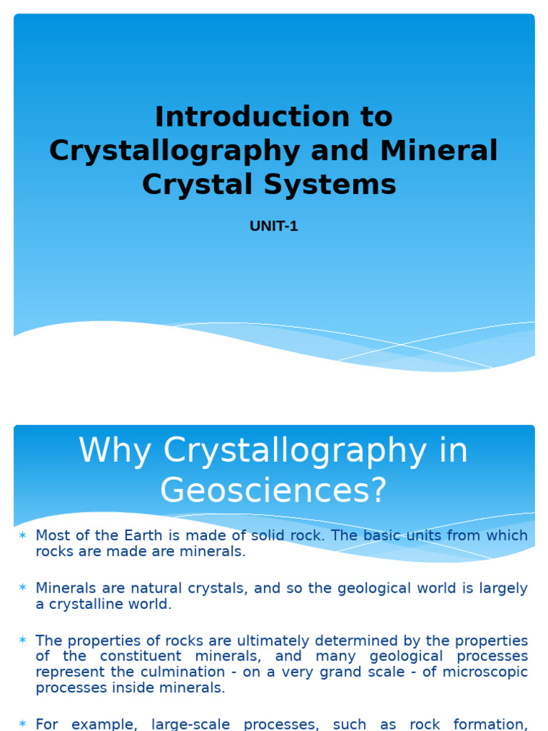 Introduction To Crystallography and Mineral Crystal Systems | PDF ...