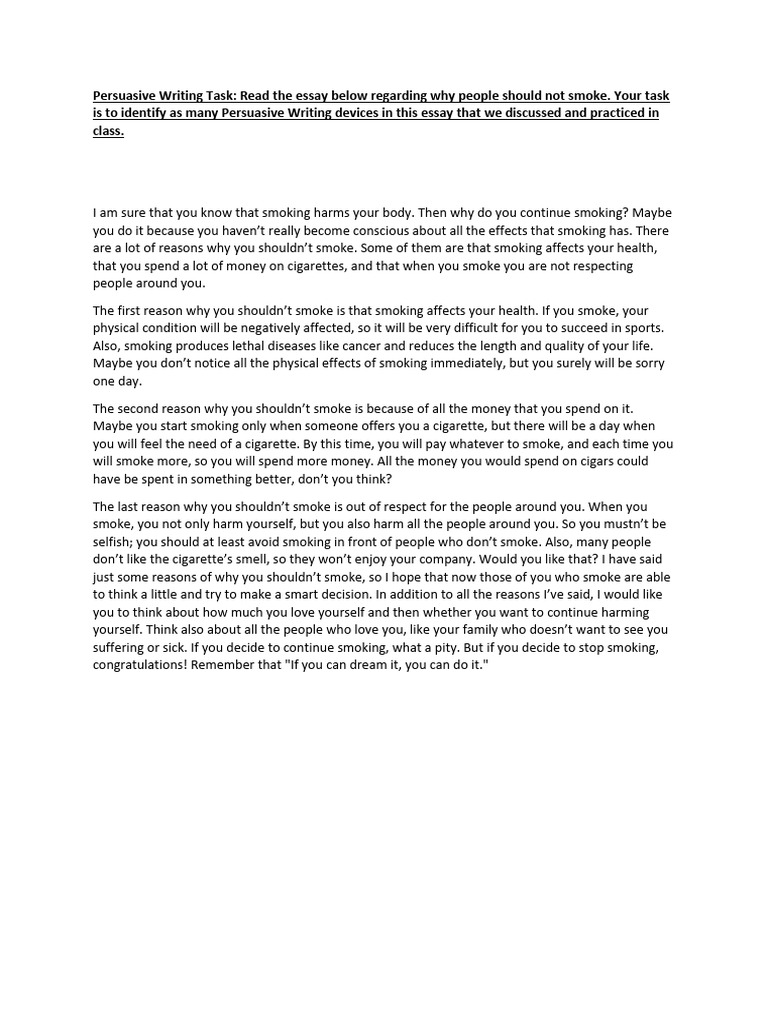 English-Persuasive Writing Task | PDF