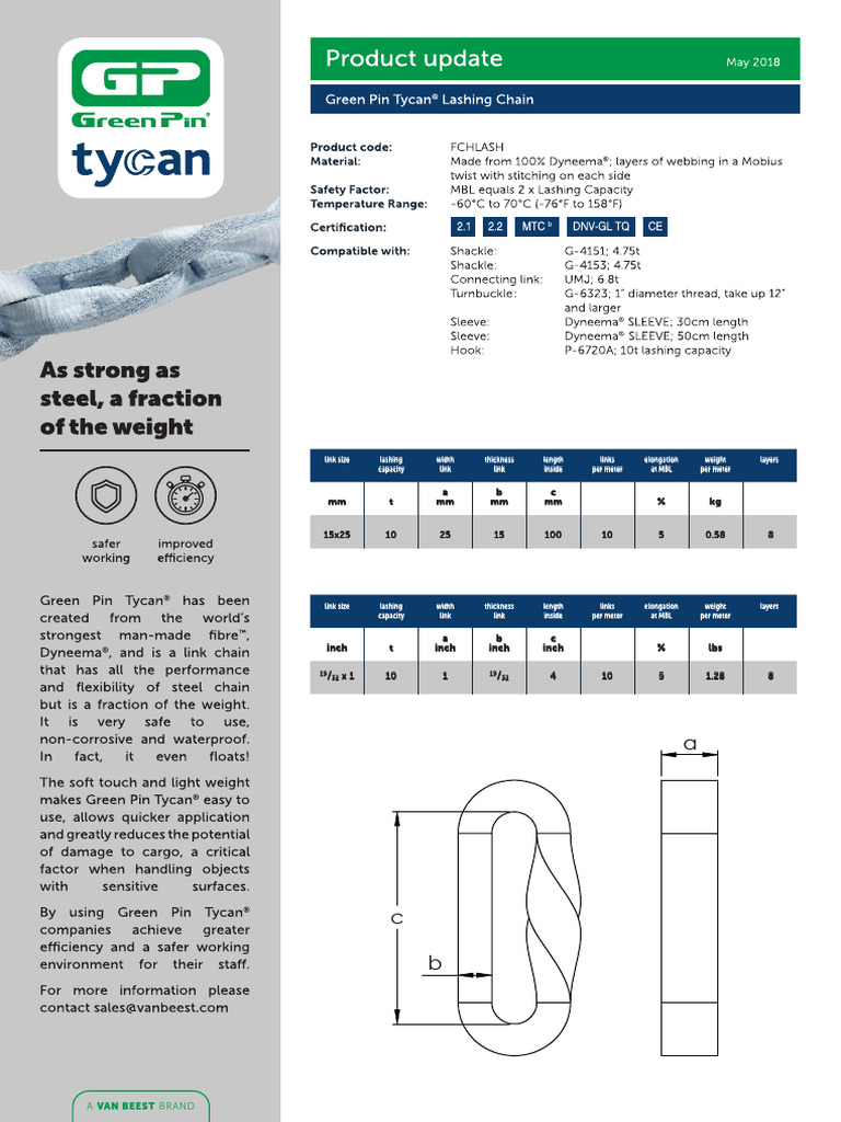 Product update - Green Pin Tycan® Lashing Chain_EN | PDF
