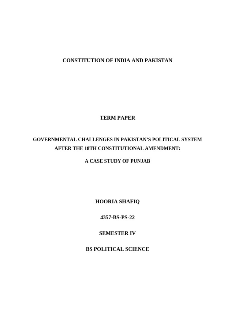 4357 BS PS 22 Constitution Assignment | PDF | Pakistan | Political Corruption