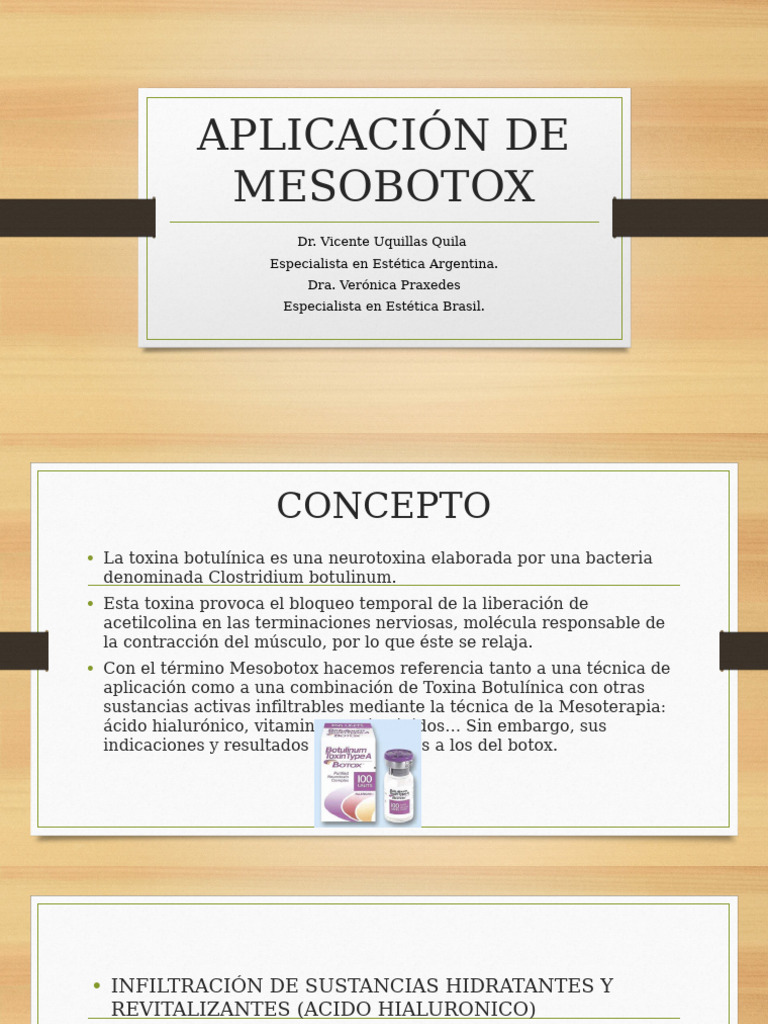 Aplicación de Mesobotox e Implantalogia Facial | PDF | Toxina ...