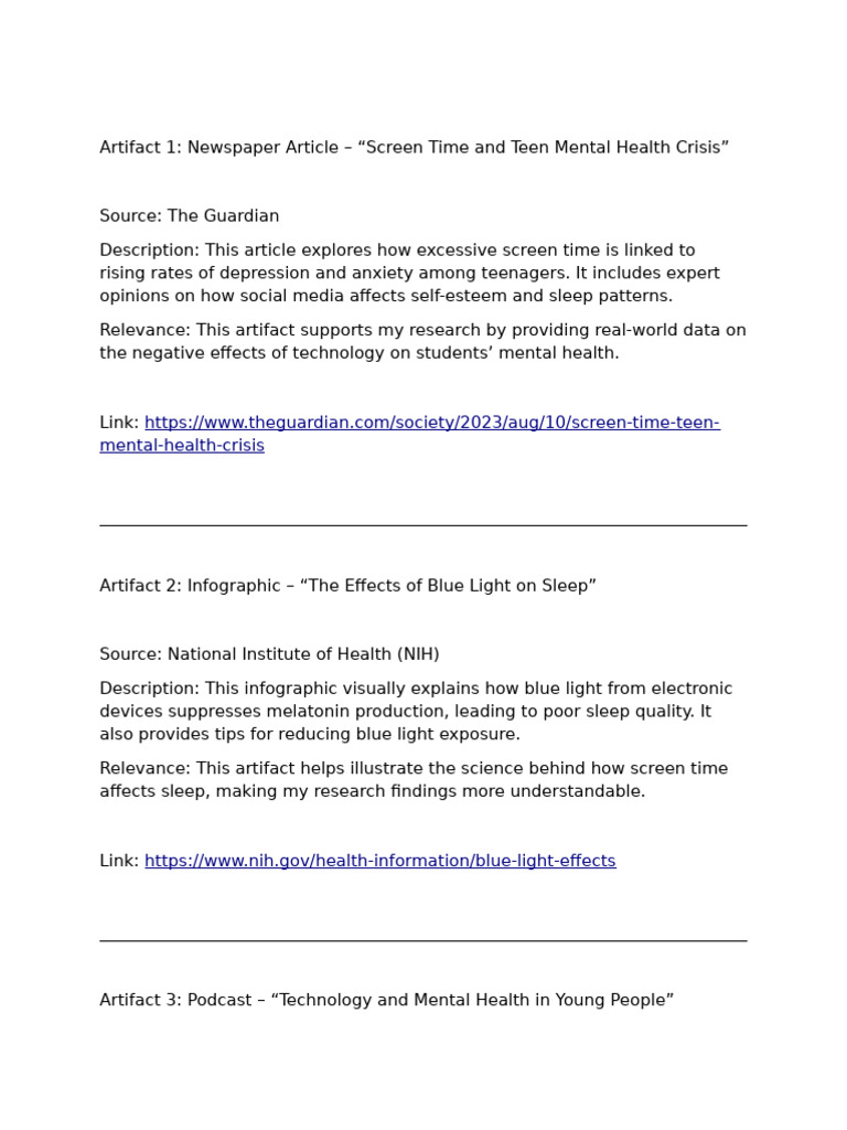 Teens, Screens & Mental Health | PDF