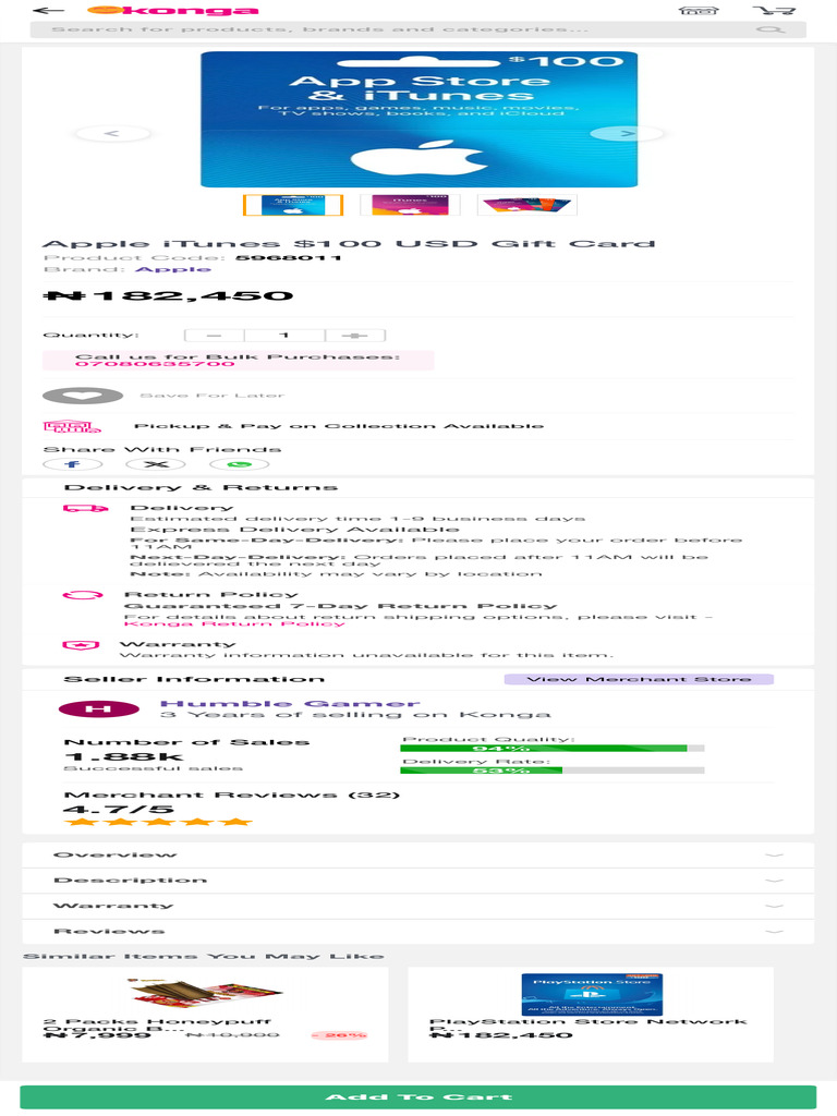 Apple ITunes $100 USD Gift Card Konga Online SH | PDF