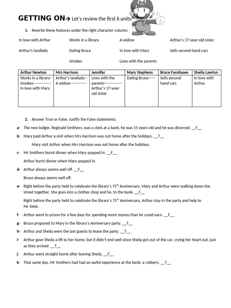 Getting On - REVISION Game (Units 1 To 6) 02a | PDF