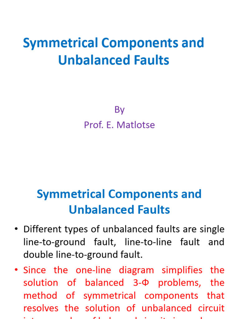 Symmetrical Components and Unbalanced Fault Notes | PDF | Physical ...