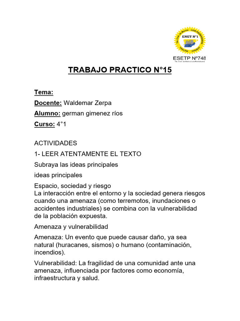 Trabajo Practico N15 | PDF
