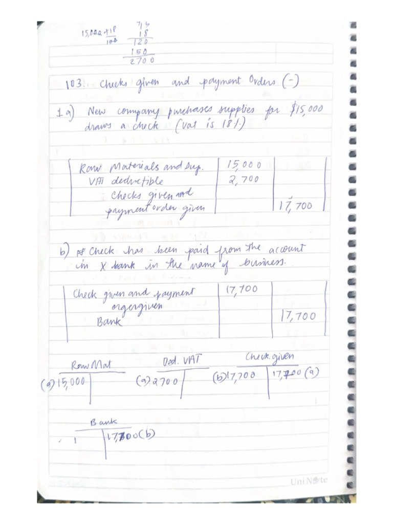 Check Given and Payment | PDF