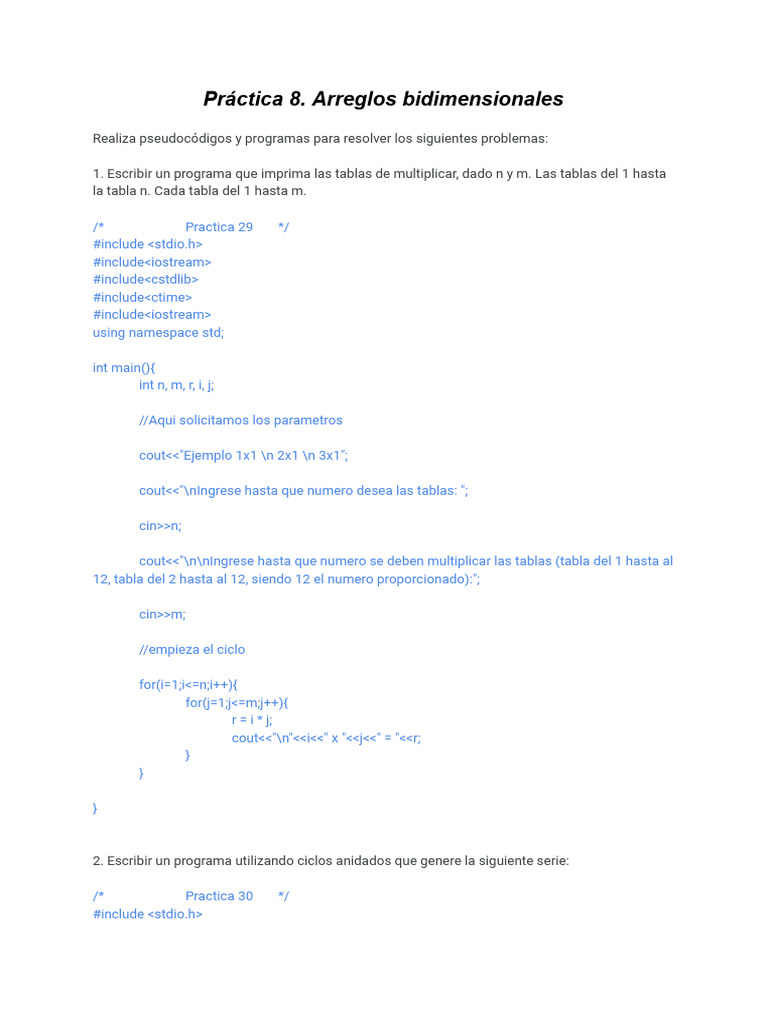 Práctica 6. Estructura de Control - While, Do-While | PDF ...