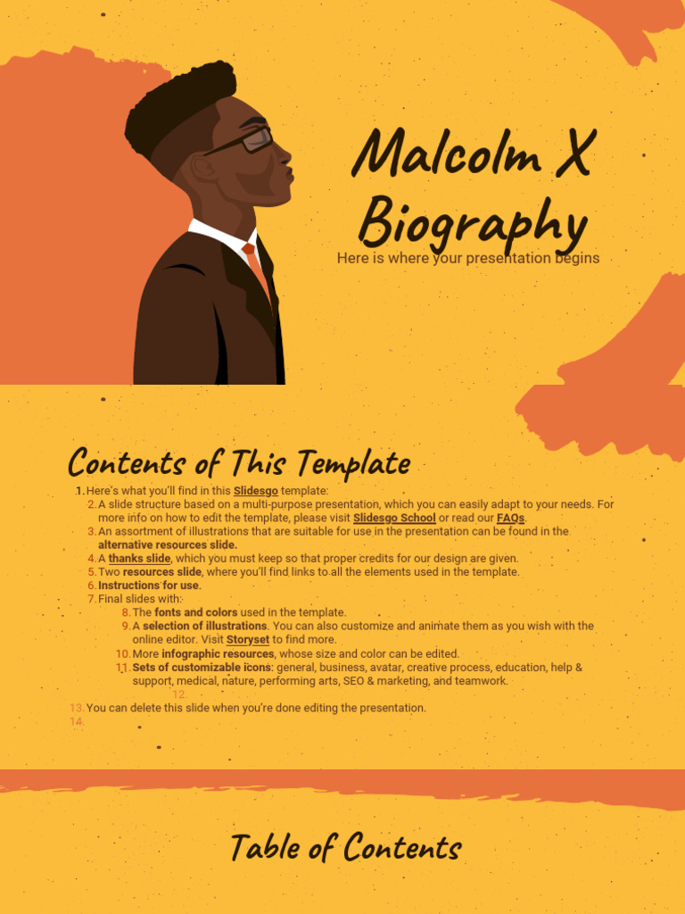 Copie de Malcolm X Biography by Slidesgo | PDF | Malcolm X