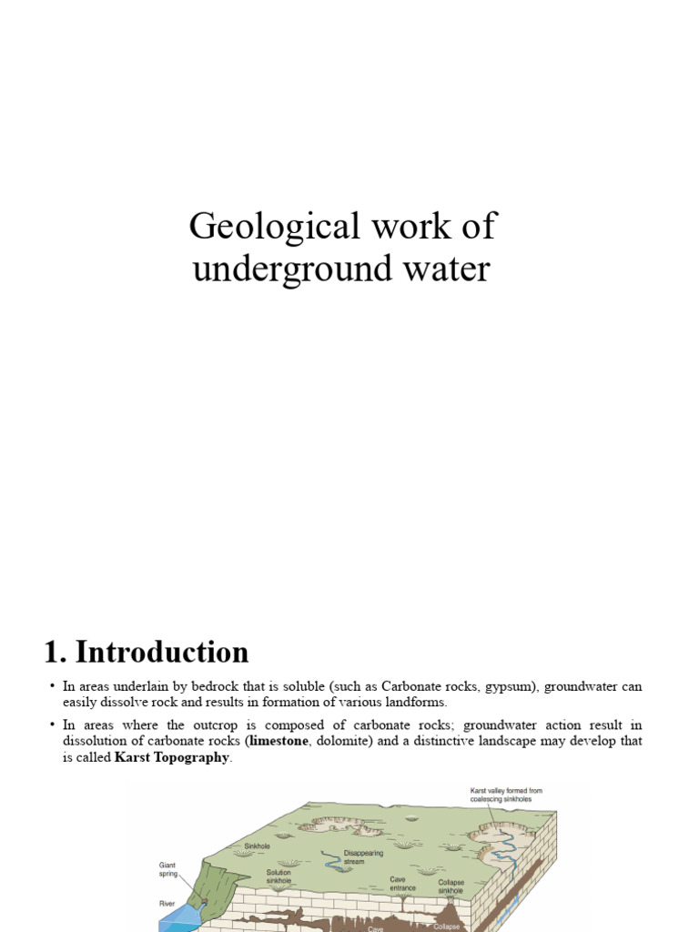 Unit VI - Krast Landforms (Geological Action of Underground Water ...