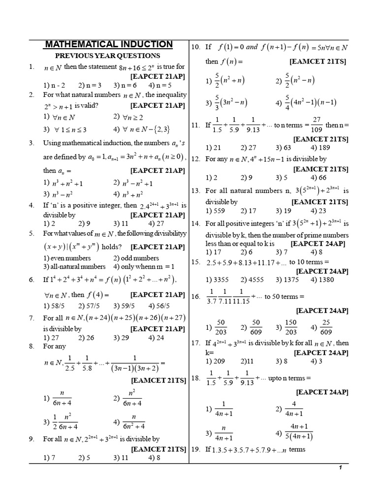 Mathematical Induction | PDF | Numbers | Mathematics