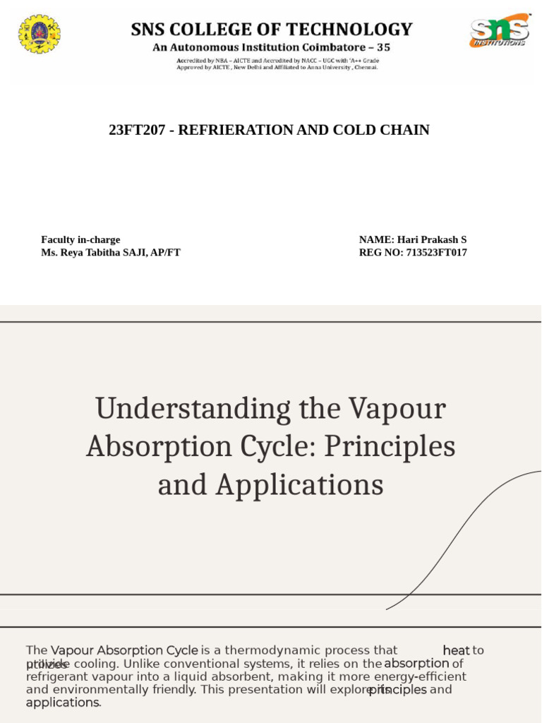 Slidesgo Understanding The Vapour Absorption Cycle Principles and ...