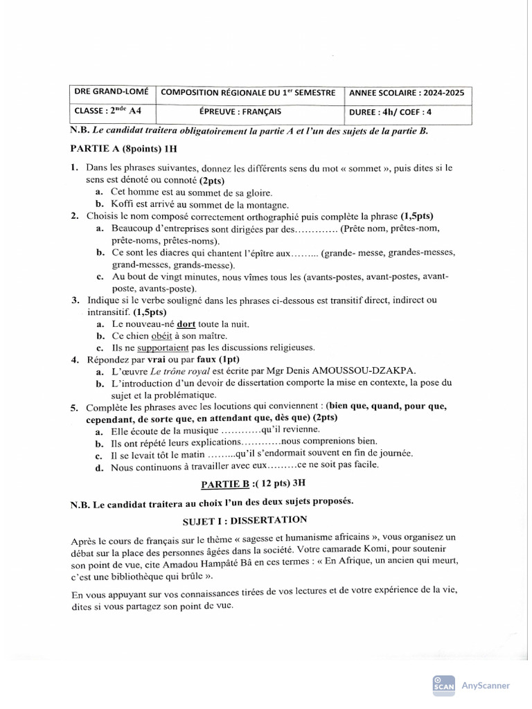 FR 2nde A4 Comp1sem reg GL 24-25 | PDF