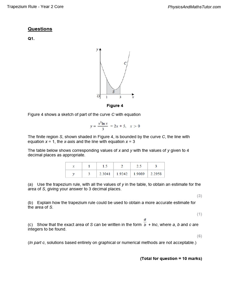 Trapezium Rule | PDF | Significant Figures | Equations