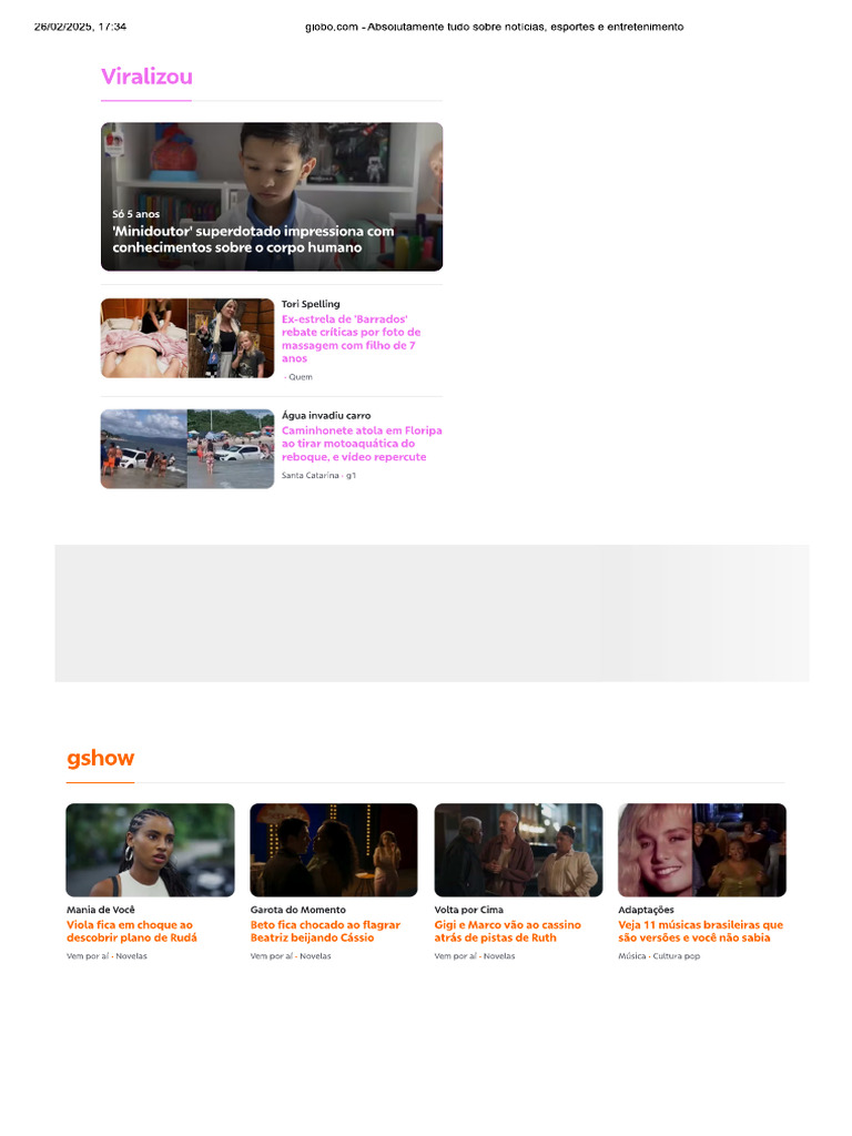 (Globo - Com - Absolutamente Tudo Sobre Notícias, Esportes e ...