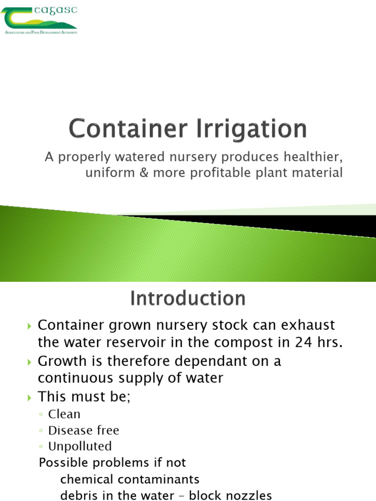 6 Container Irrigation | PDF | Irrigation | Water