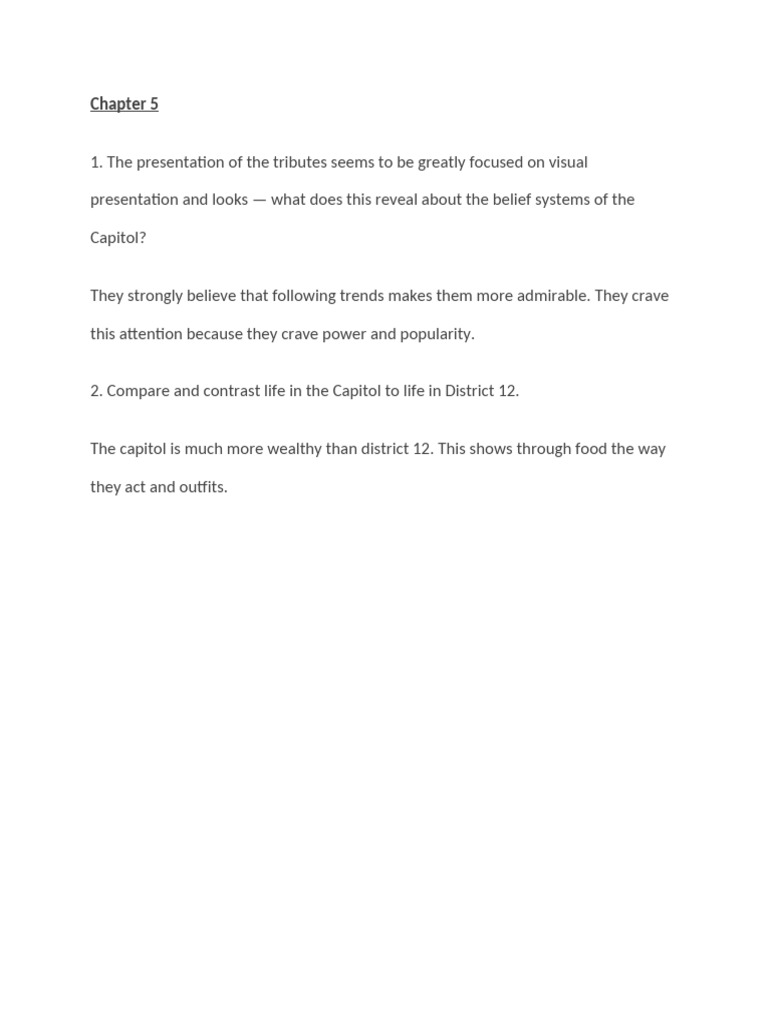 Capitol vs. District 12: A Contrast | PDF