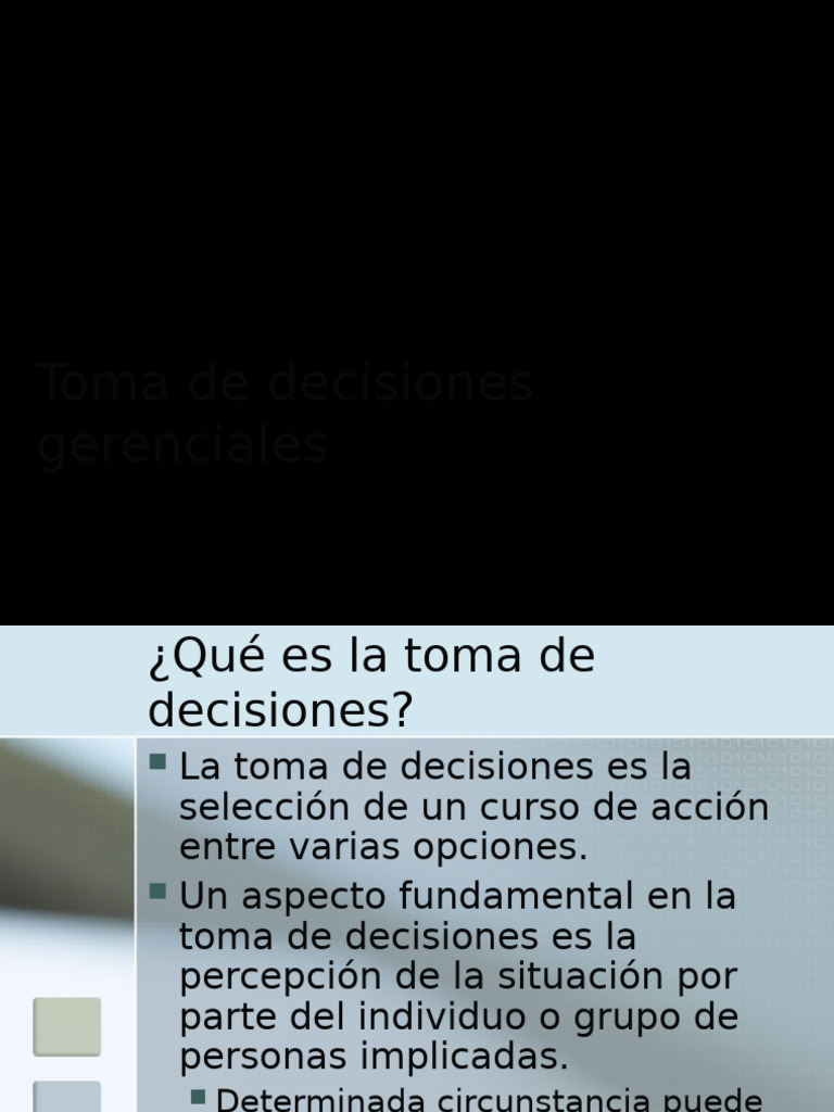 Toma de Decisiones | PDF | Toma de decisiones | Ciencias del comportamiento