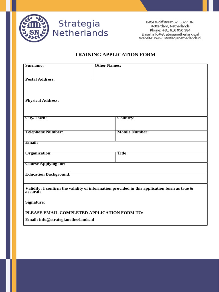 Strategia Registration Form 2020 | PDF