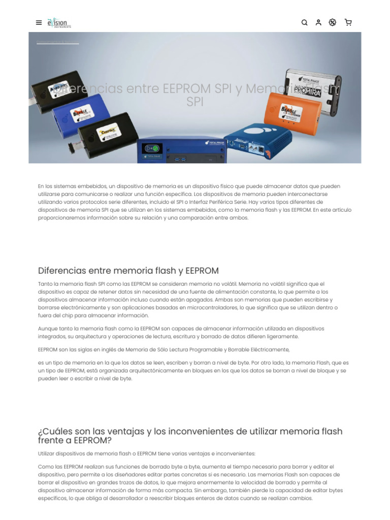 Diferencias Entre EEPROM SPI y Memoria Flash SPI | PDF | Memoria flash | Almacenamiento de datos ...