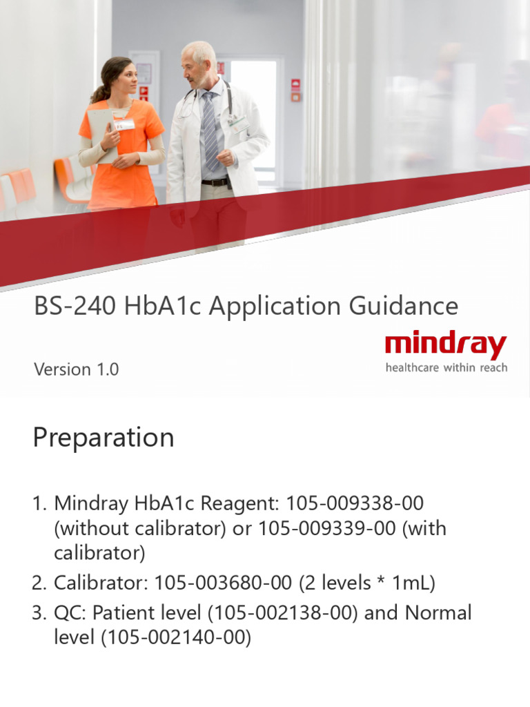 BS-240 HbA1c Application Guidance - 1.0 | PDF