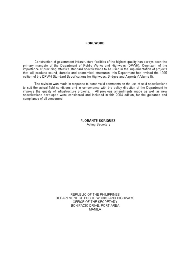 REVISED DPWH Standard Specification | PDF