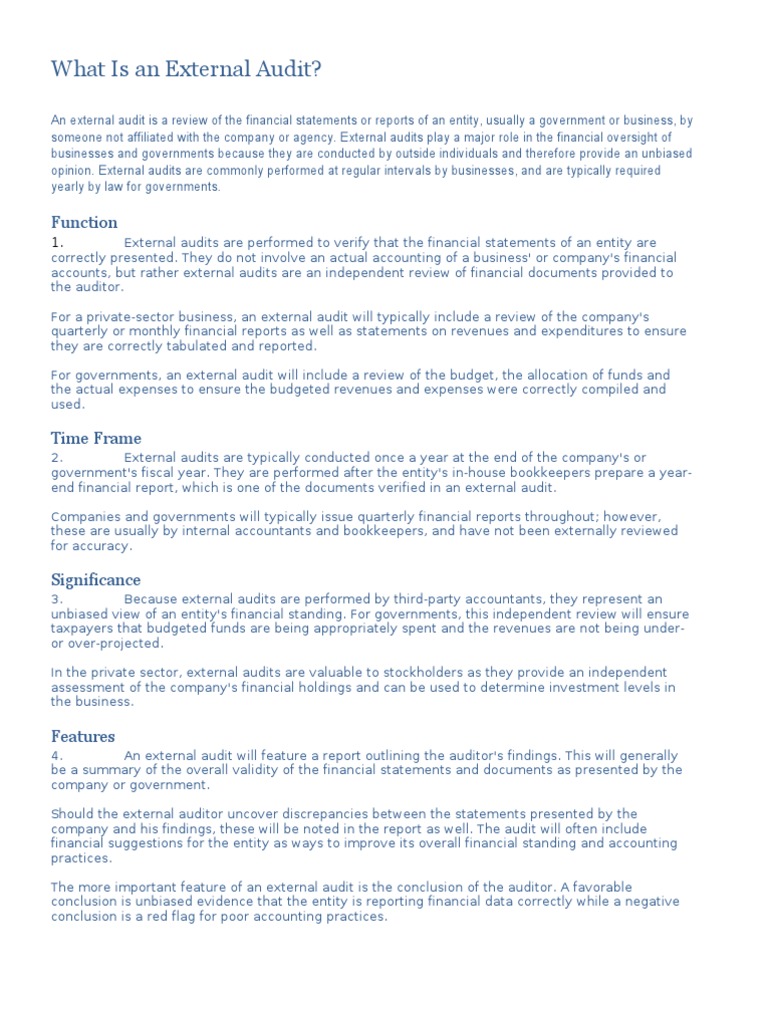 Understanding External Audits | PDF | Audit | Financial Statement