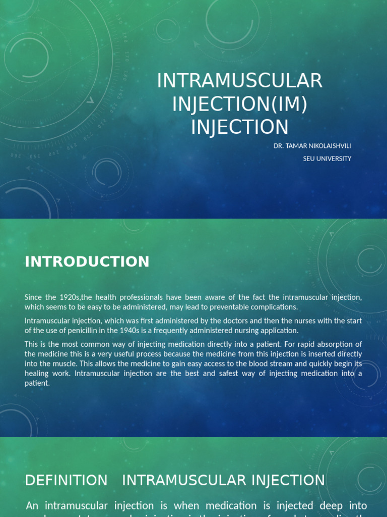 XIII. Intramuscular Injection - IM | PDF | Injection (Medicine ... XIII. Intramuscular Injection - IM | PDF | Injection (Medicine ...