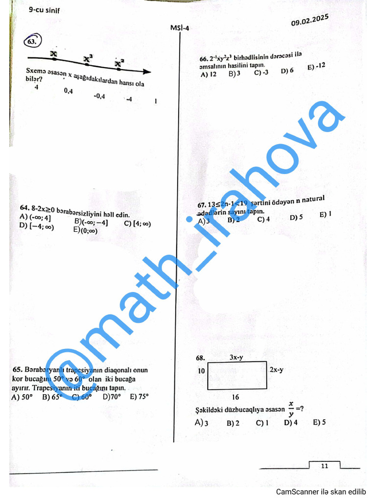 Dahi Academy Buraxilis 9 +Cavablar | PDF