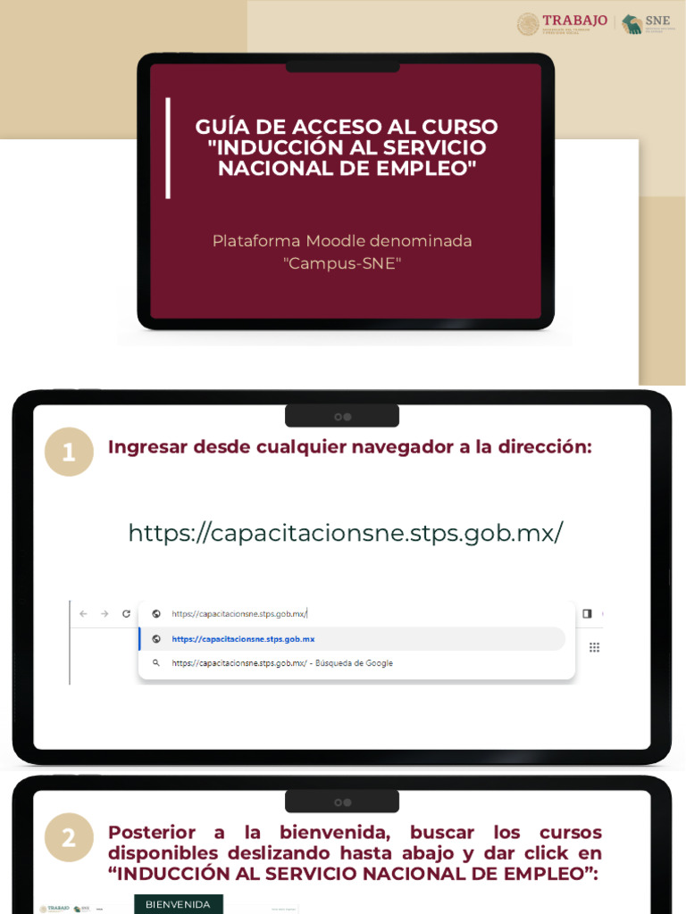Guía de Acceso Al Curso Inducción Al SNE | PDF | Contraseña | Moodle
