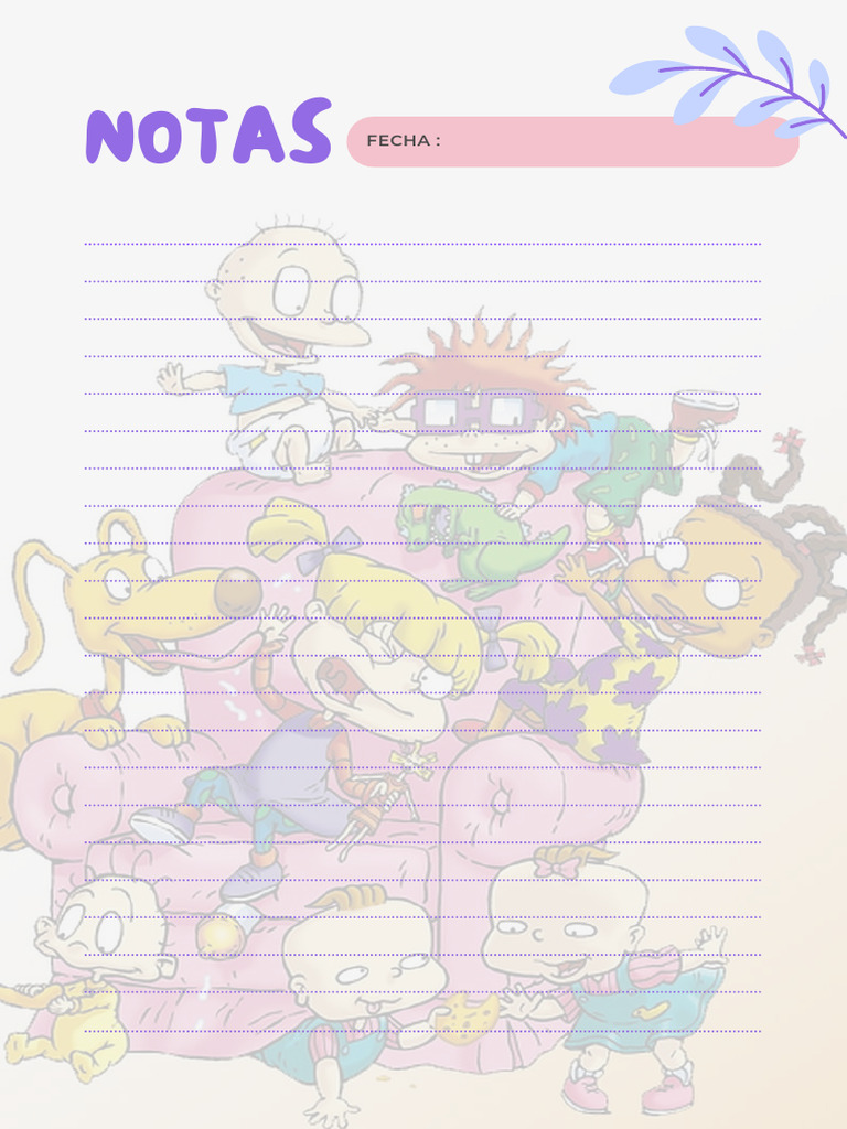 Documento A4 Notas Ilustrado Morado y Rosa | PDF