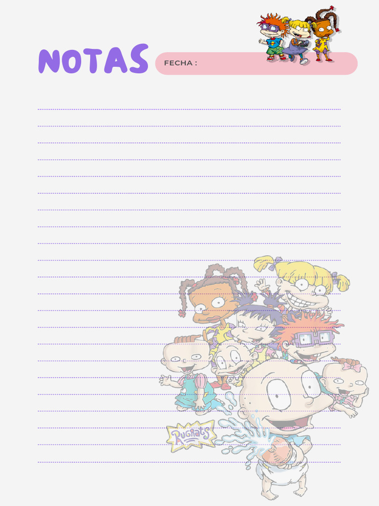 Documento A4 Notas Ilustrado Morado y Rosa | PDF