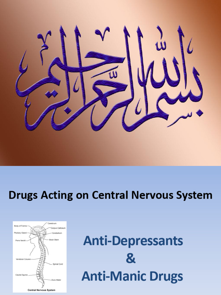 Anti-depressants & Anti-manic Drugs | PDF | Selective Serotonin ...