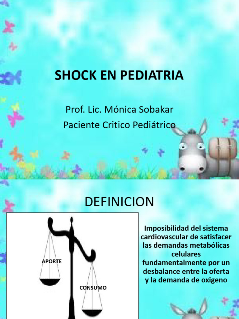 Shock en Pediatria, Clase | PDF | Choque (circulatorio) | Sistema circulatorio