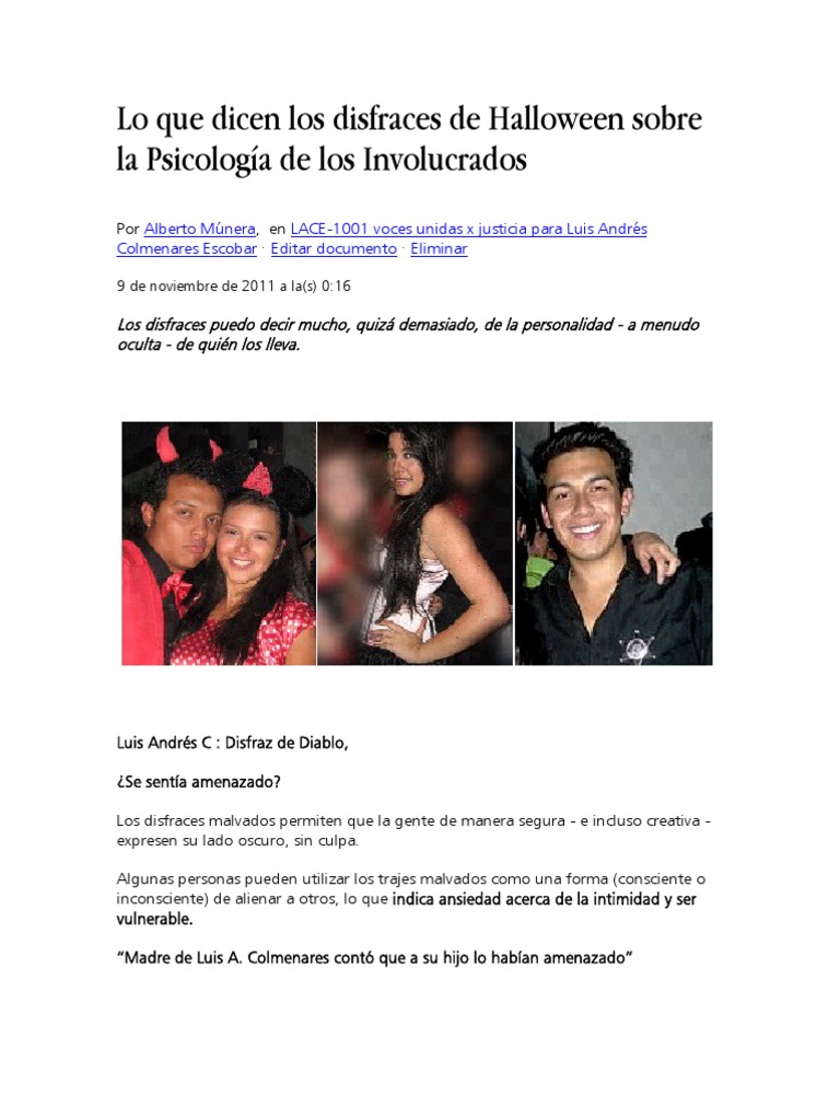 Psicología Detrás de Disfraces | PDF | Novela negra, policíaca y ...