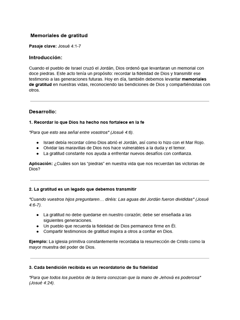 Memoriales de gratitud | PDF