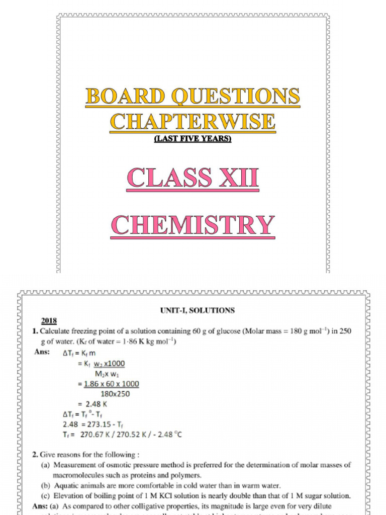 Last Five Year Cbse 12 Questions | PDF
