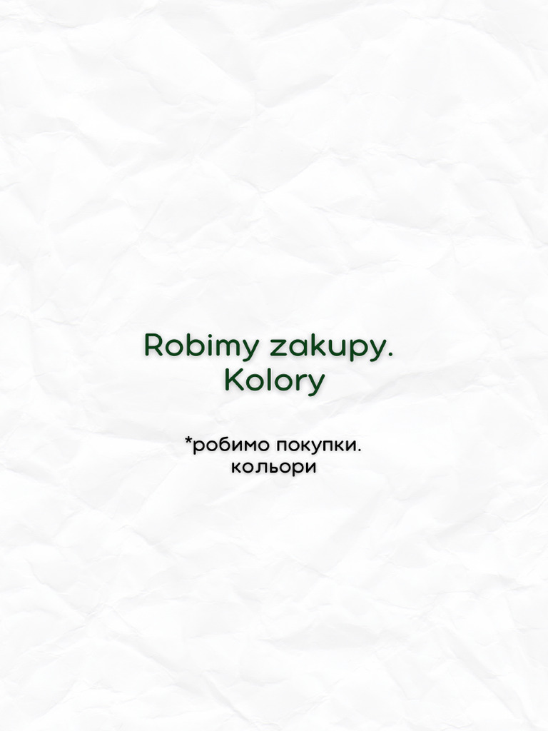 Robimy Zakupy. Kolory | PDF
